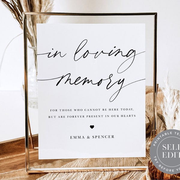 Memory Table Wedding Sign - Etsy