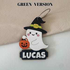Personalized Halloween Ghost Name Tag | Trick or Treat Bag Tag | Custom ...