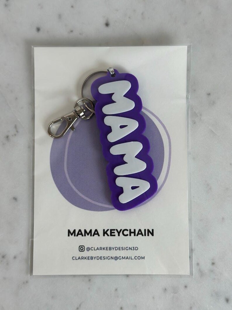 Personalized Mama Keychain | 3D Printed Keychain for Mom | Custom ...