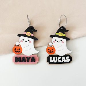 Personalized Halloween Ghost Name Tag | Trick or Treat Bag Tag | Custom ...