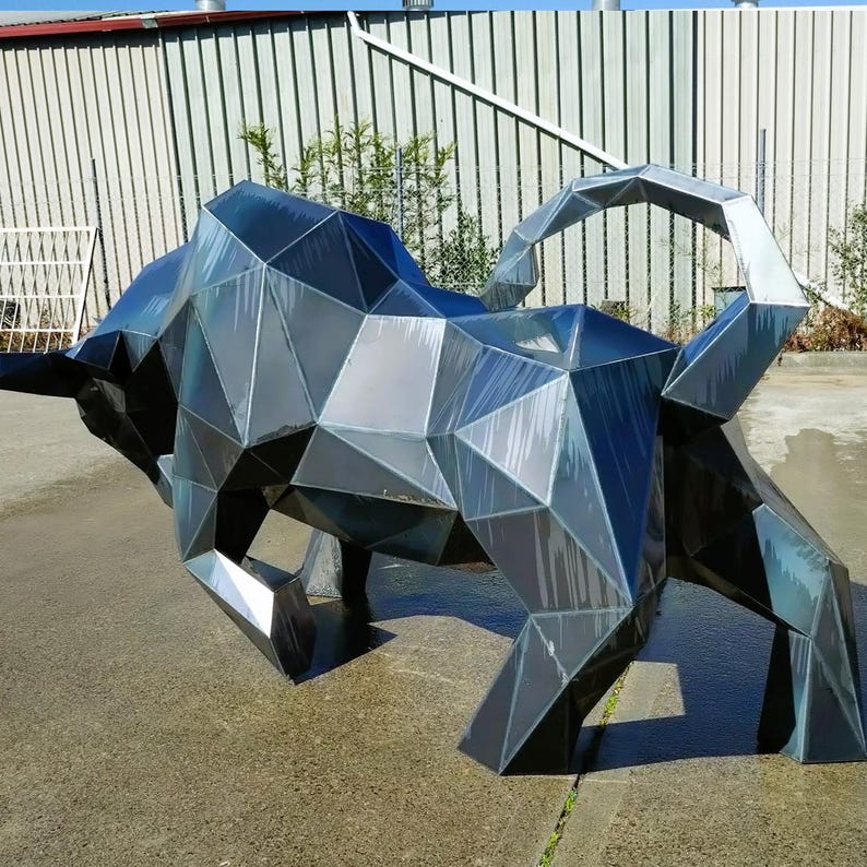 DIY Metal Bull Welding Sculpture Template,digital Low Poly Bull,dxf,pdo ...