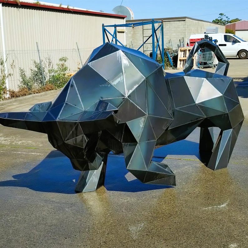 DIY Metal Bull Welding Sculpture Template,digital Low Poly Bull,dxf,pdo ...