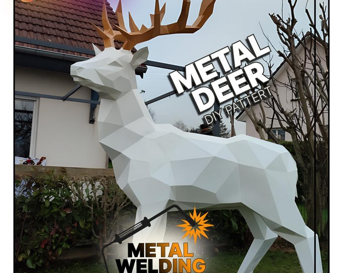 Metal Deer,polygonal Metal Welding Pattern,handmade Deer in Metal,metal ...