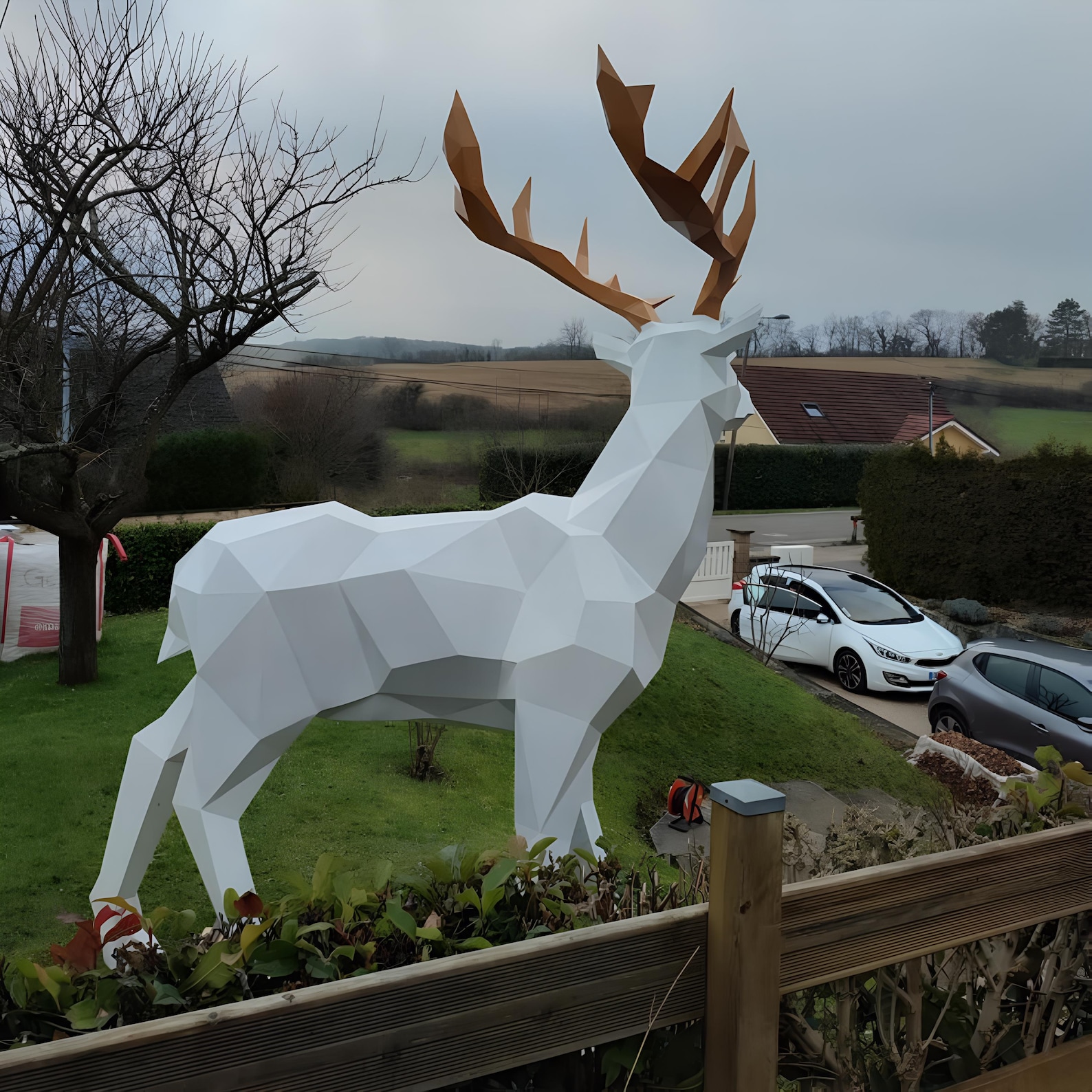 Metal Deer,polygonal Metal Welding Pattern,handmade Deer in Metal,metal ...