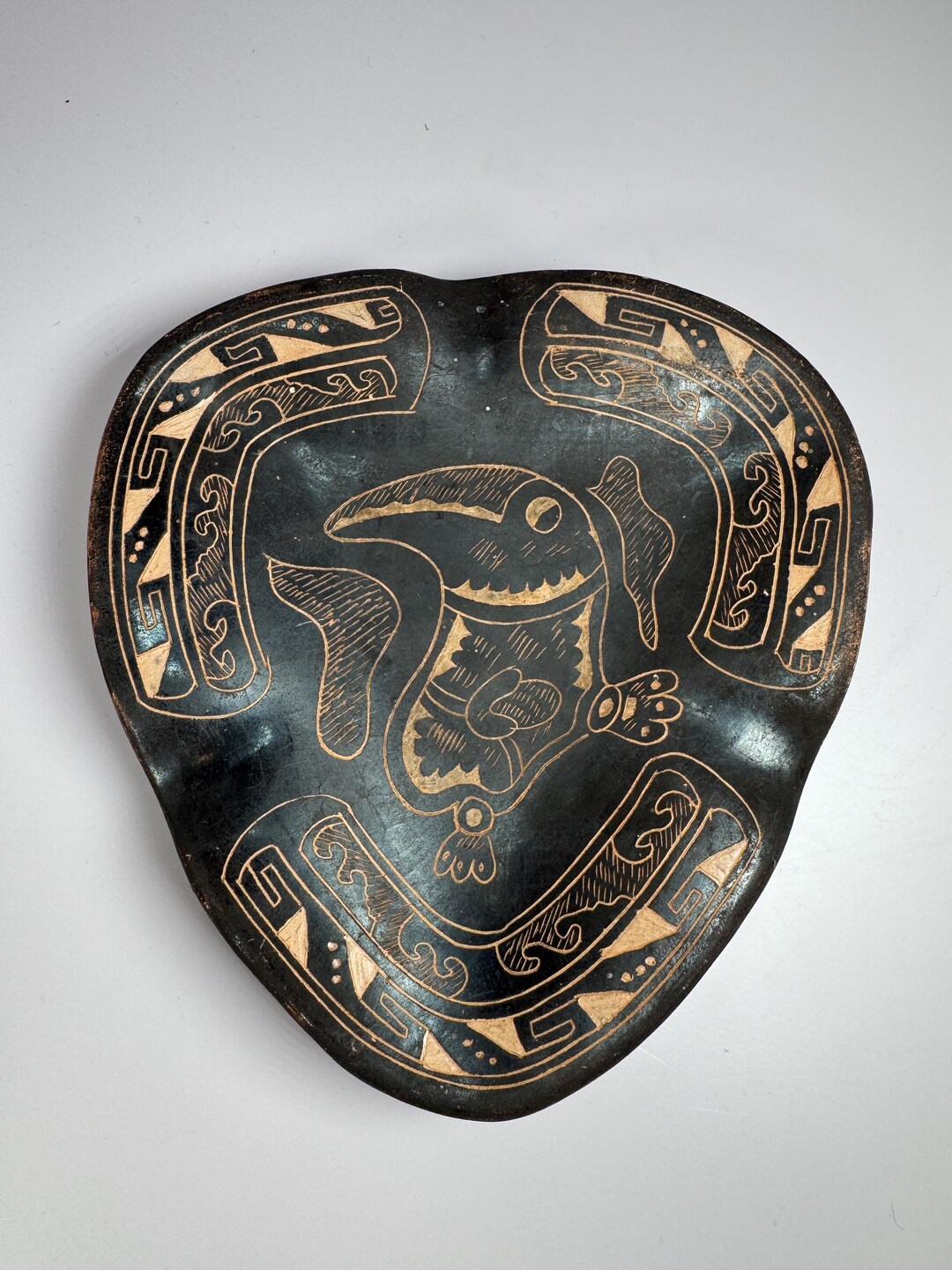 Vintage Costa Rican Etched Clay Ashtray Trinket Dish. 1996. Adorable ...