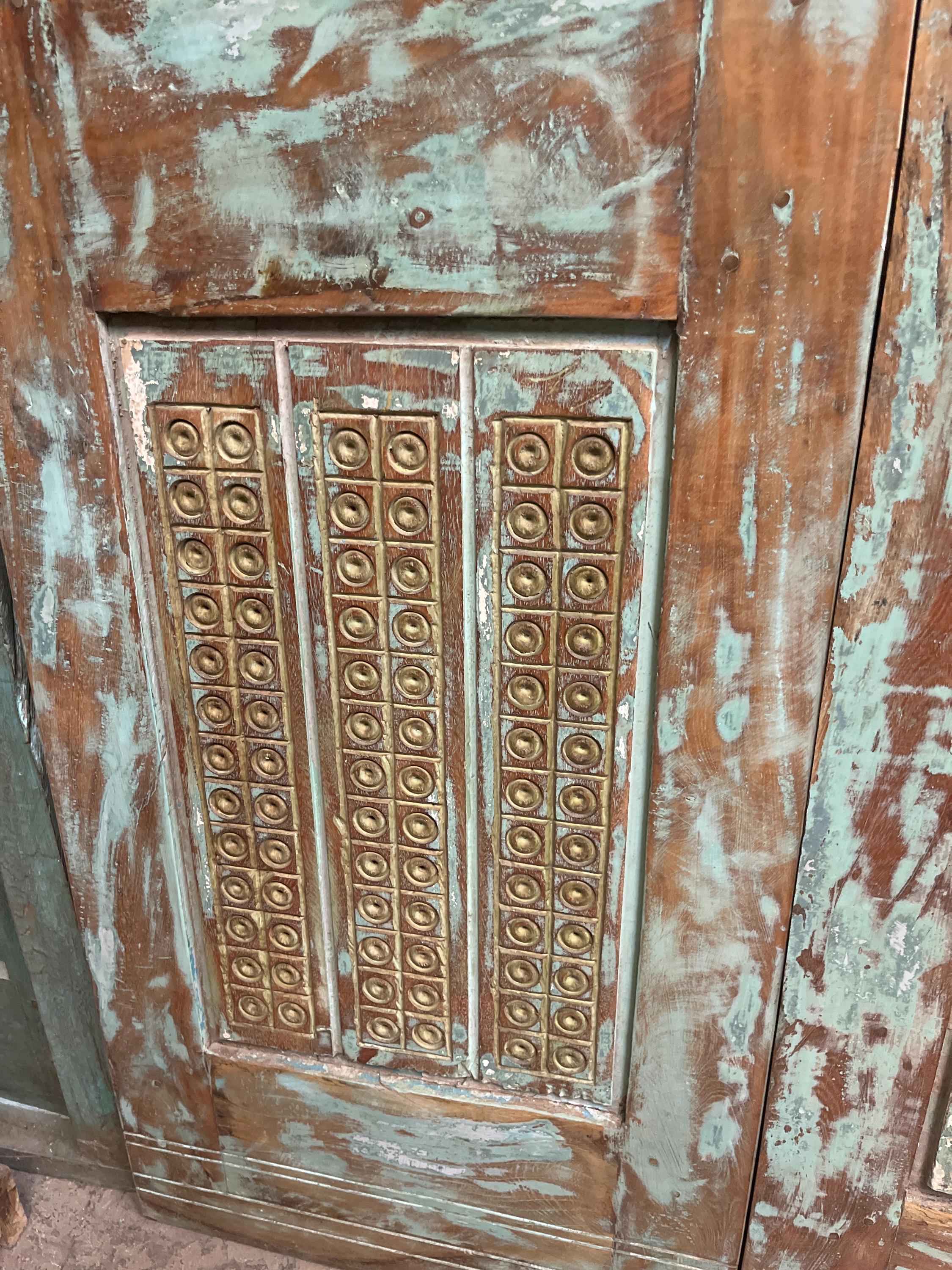 Antique Carved Teak Double Doors: Floral Boho Farmhouse Barn Door ...