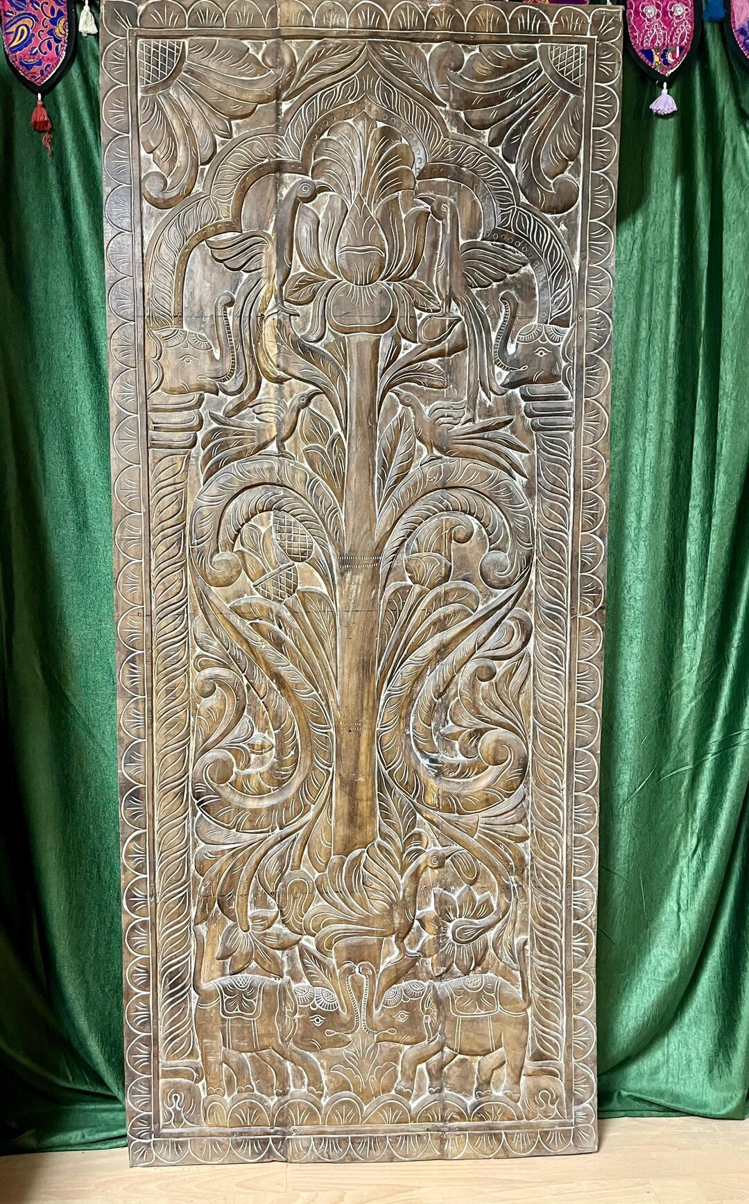 Tree of Life Door Hand Carved Door Interior Barn Door Wall Sculpture ...