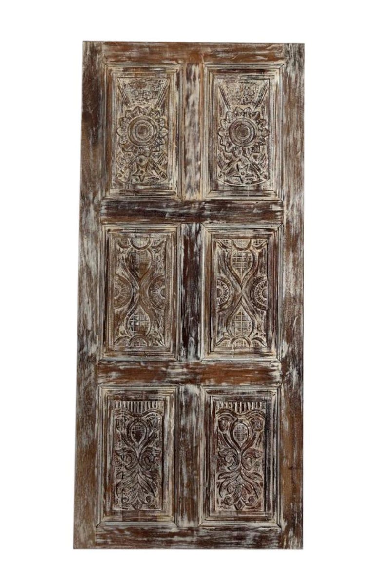 Vintage Floral Carved Wooden Door: Organic Modern Interior Exterior ...
