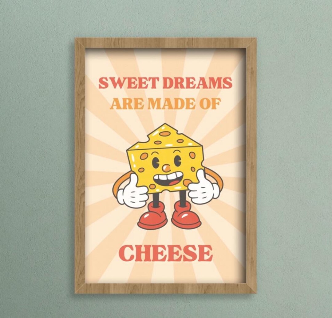 Retro Cheese Art Print: Funny Kitchen Wall Decor (digital Download) - Etsy
