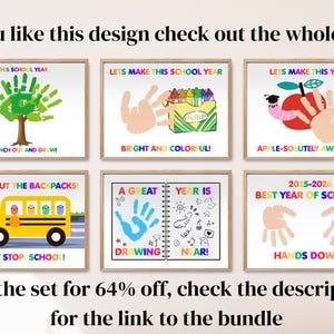 First Day of School Handprint Craft Printable, Back to School Handprint ...