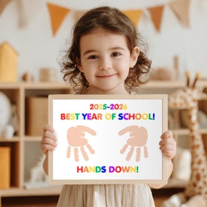 First Day of School Handprint Craft Printable, Back to School Handprint ...