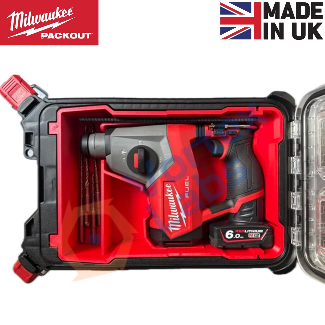 Milwaukee Packout Insert M12 SDS Hammer Drill and Battery Storage ...
