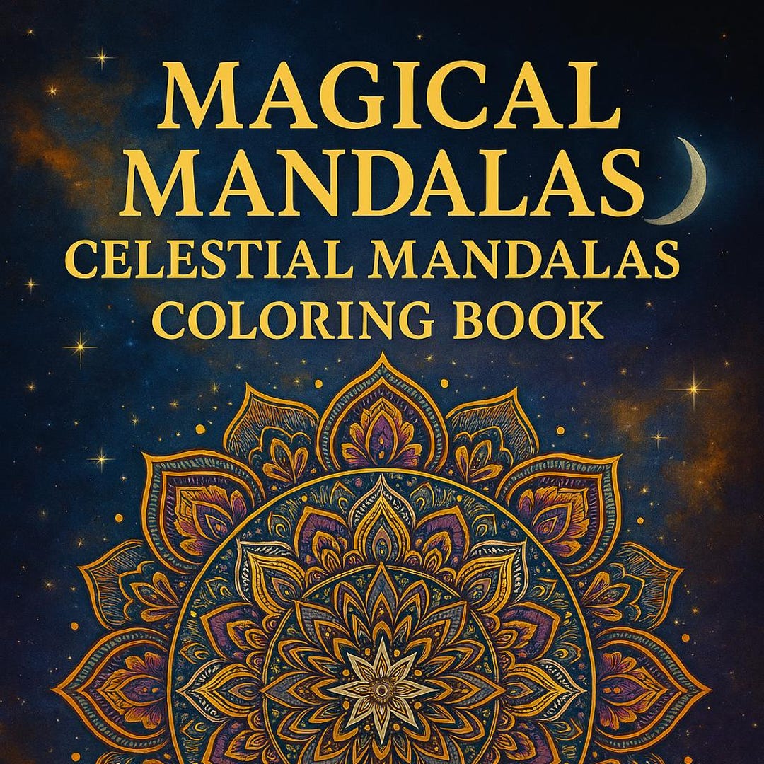Magical Mandalas Celestial Coloring Book – 25 Printable Pages (digital ...