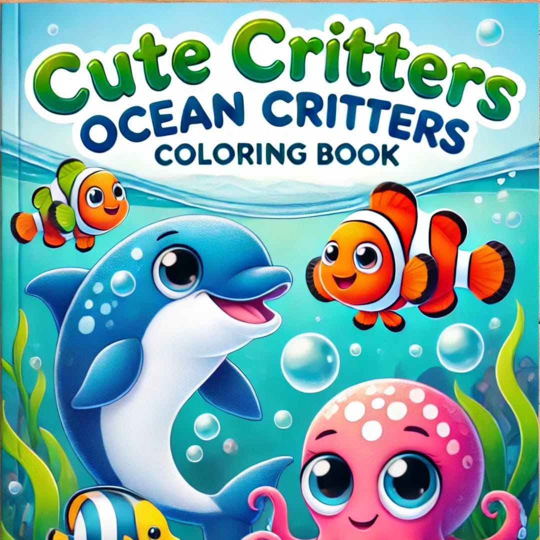Cute Critters Ocean Critters Coloring Book – 25 Printable Pages ...
