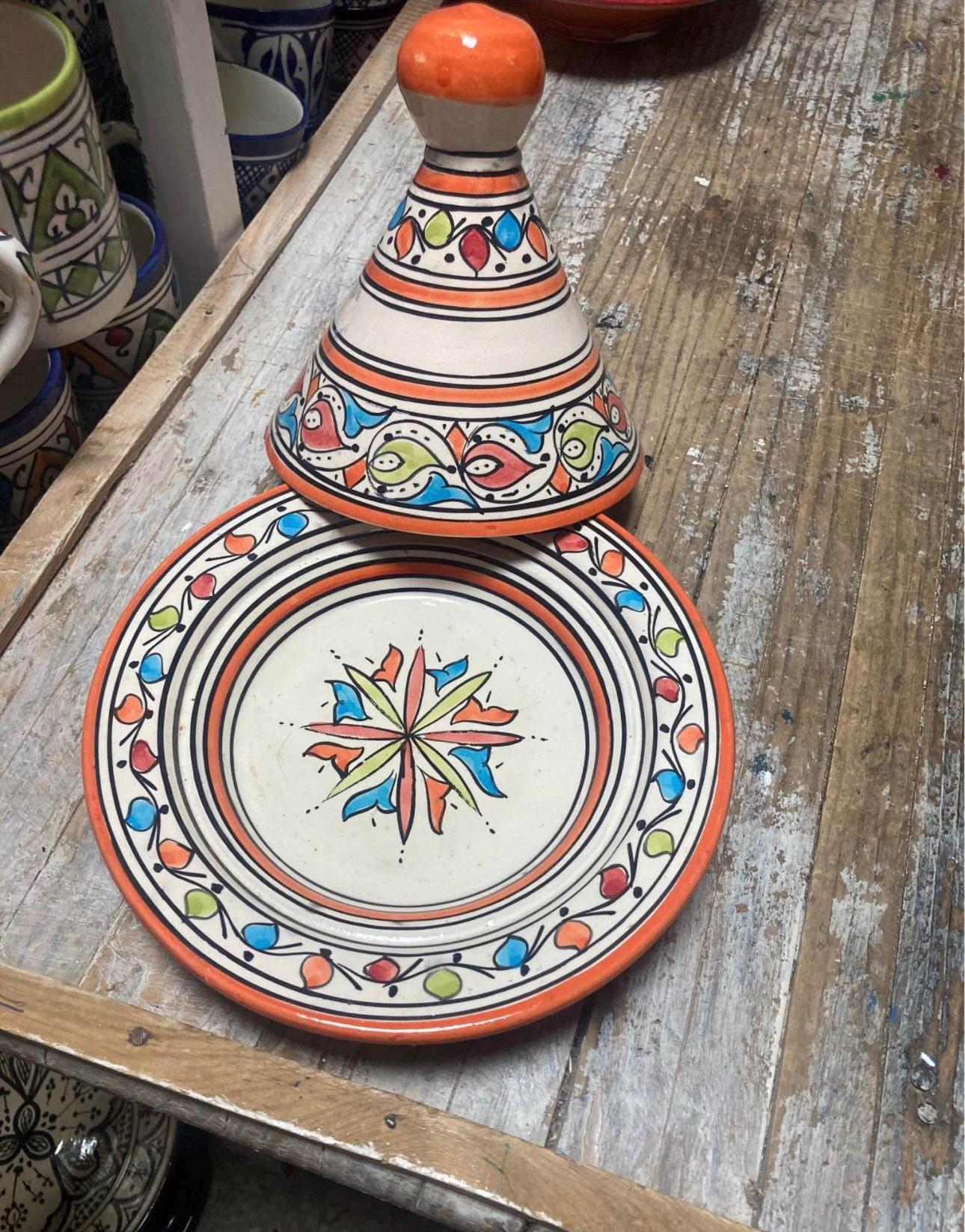 Handmade Moroccan Tagine Set: Colorful Zellige Ceramic Pottery - Etsy