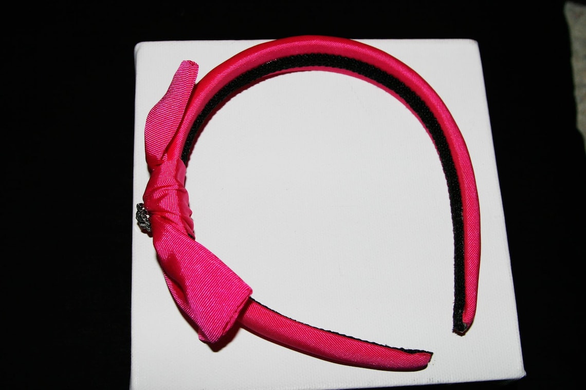 Pink Bow Headband With Swarovski Crystal Embellishment - Etsy