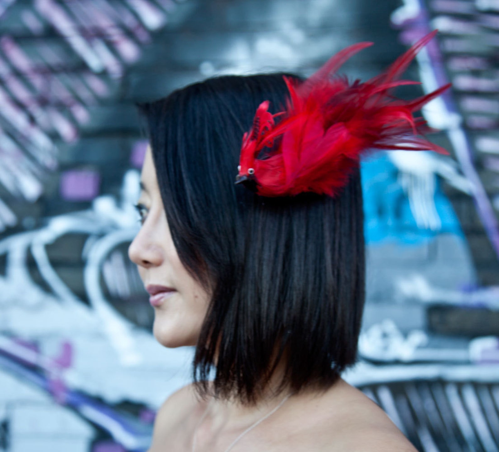 Red Bird Fascinator - Red Feather Cardinal - Etsy