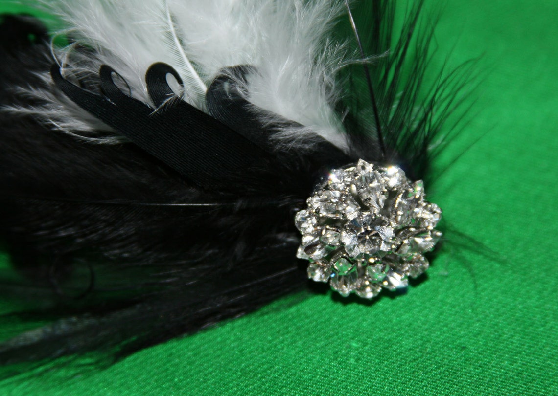 Rhinestone Feather Barrette Bridal Formal - Feathers With Crystal ...