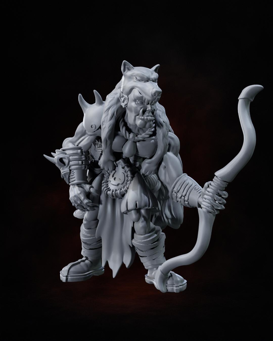 Orc Hunter Miniature | Orc Hunter Archer | for Dnd, Pathfinder RPG ...