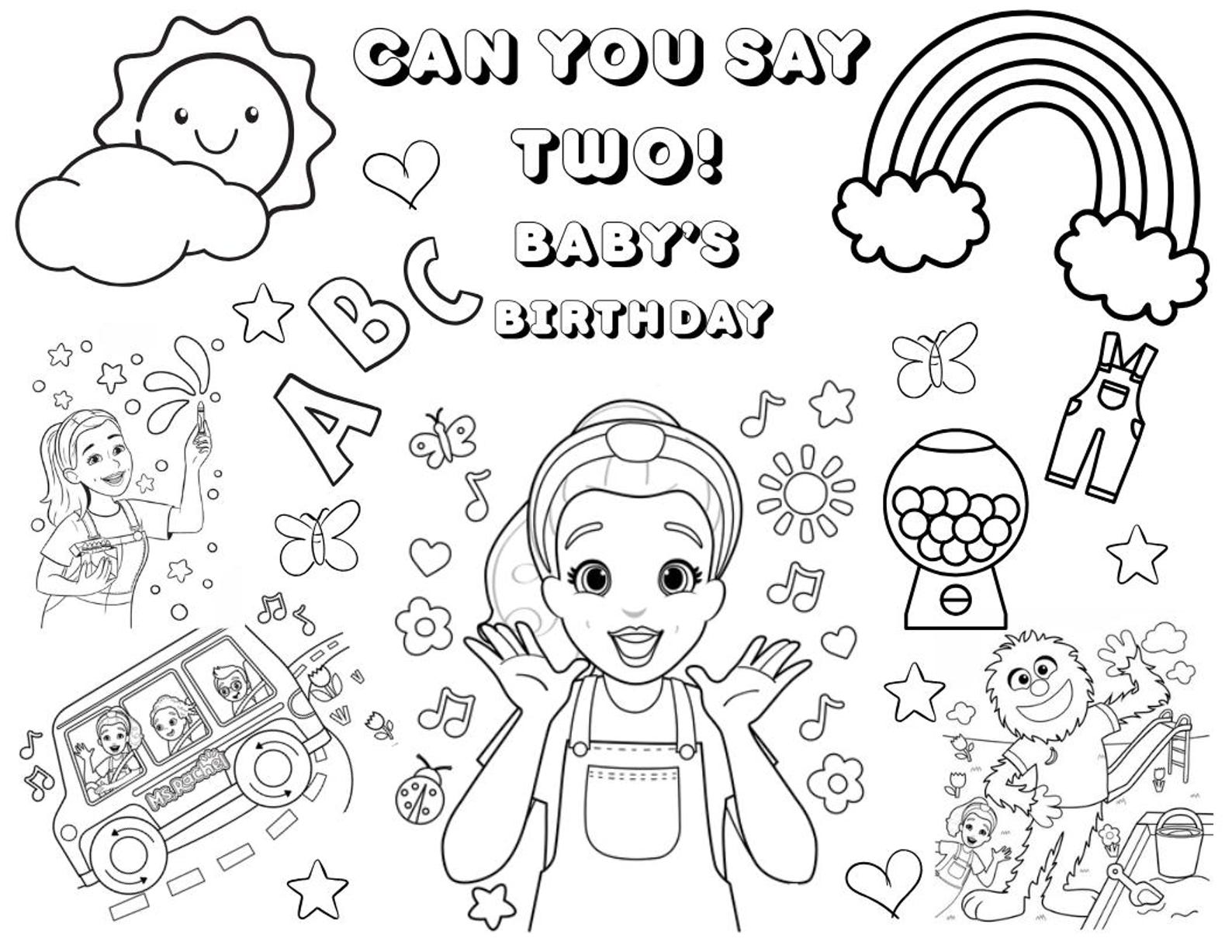 Ms Rachel Colouring Placement Mat - Etsy