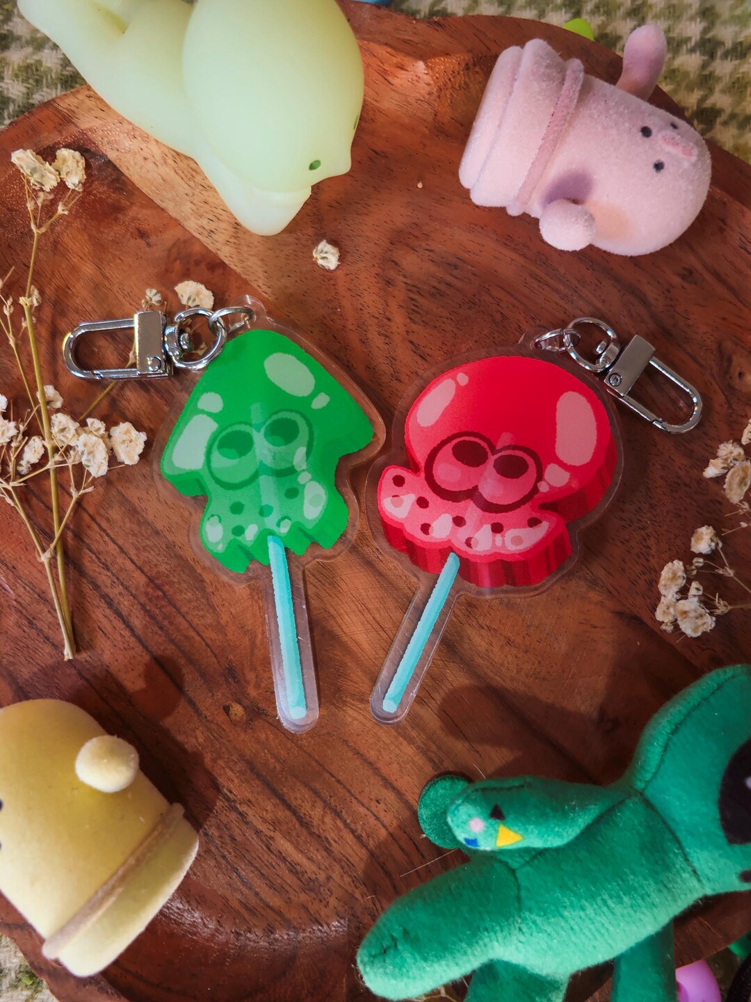 Inkling & Octoling Lollipop Keychains: Acrylic Keychain for Bags, Purses, Backpacks - Etsy