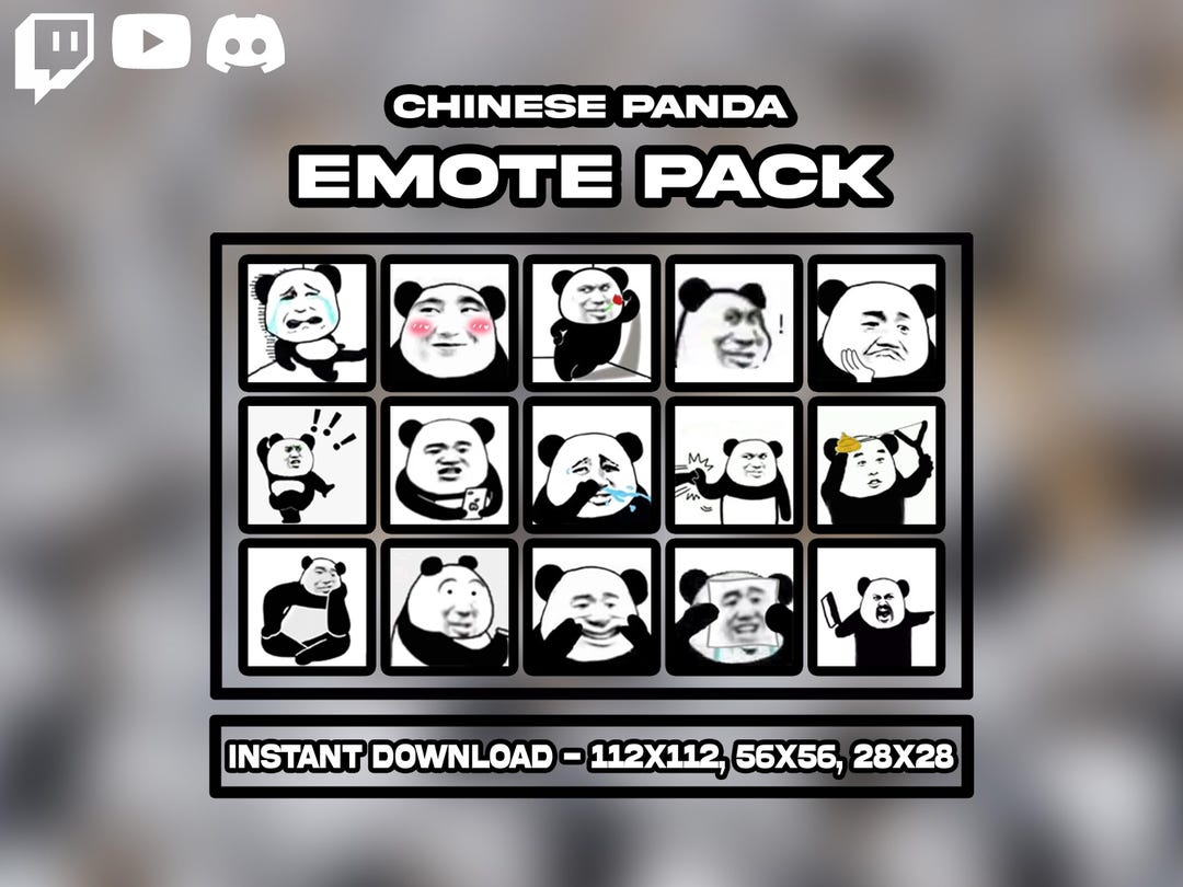 50 Chinese Panda Reaction Emotes Pack for Twitch, Youtube, and Discord ...