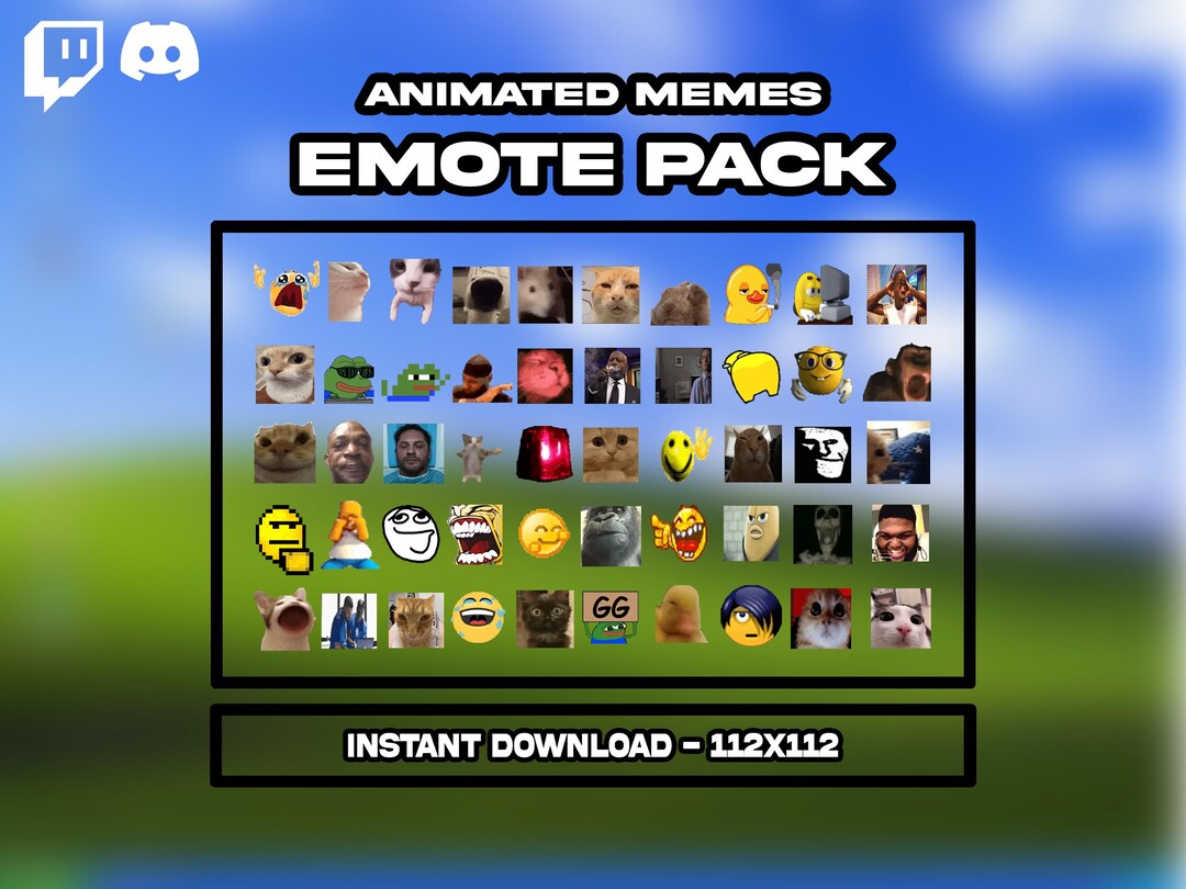 50 Animated Memes Emotes Pack for Twitch and Discord - Funny Emotes ...