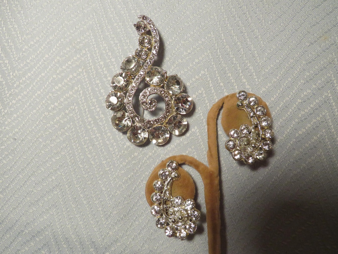 Vintage Hobe Question Mark Paisley Rhinestone Brooch Pin & Mexico ...