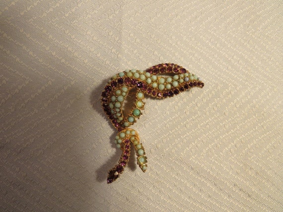 Vintage Kramer of New York Pin Brooch Ribbon Design Purple - Etsy