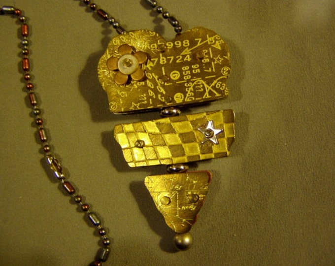 Vintage 1980s Beth Piver Techno Romantic Steampunk Mixed Metals Heart ...