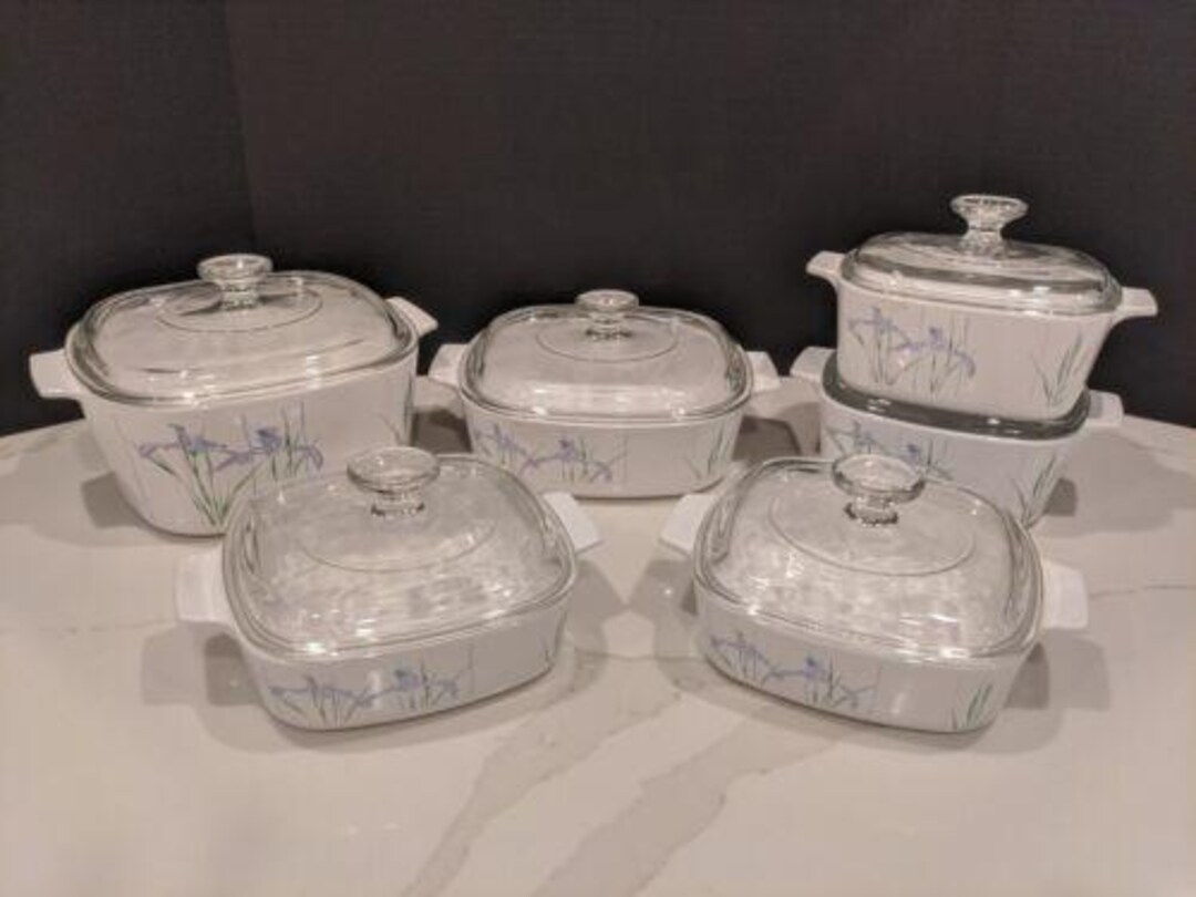 Vintage Corning Ware SHADOW IRIS 12 Piece Casserole Set - Etsy