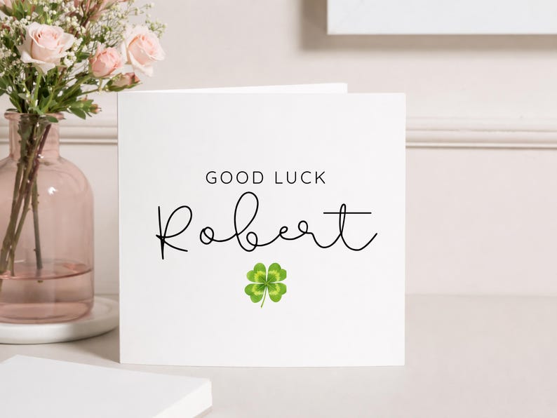 Personalised Good Luck Card, Good Luck Card, Personalised Card, Custom ...