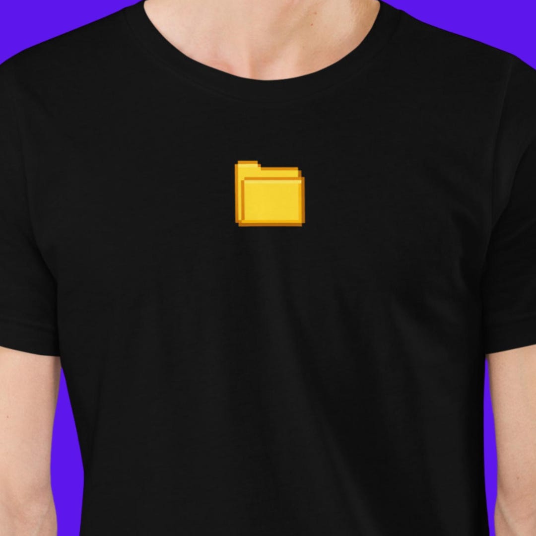 Pixel Folder Icon Shirt – Techie File Explorer Tee – Nerdy Style XS–4XL ...