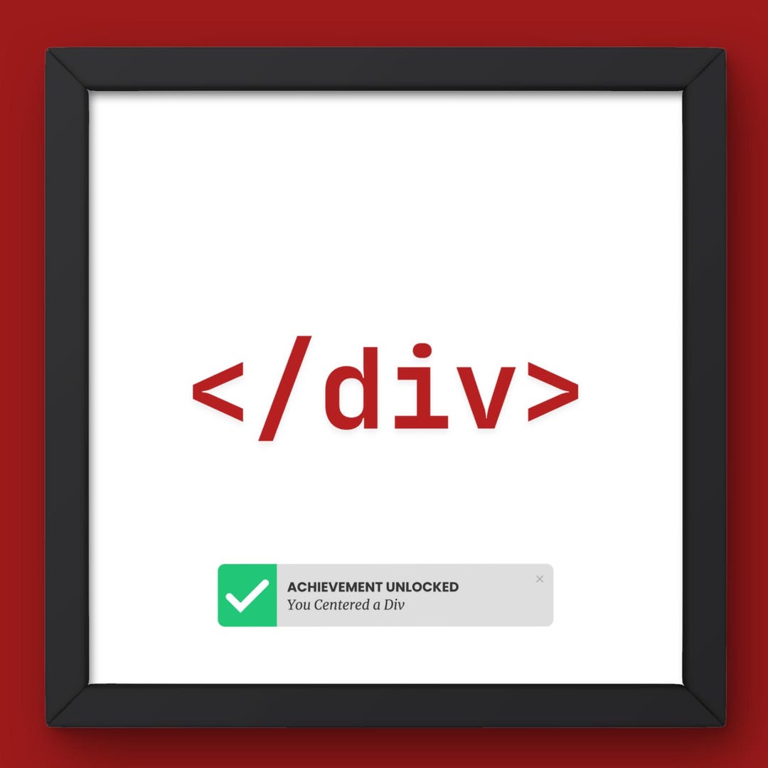 Centered a Div Poster Minimalist Design for Developers - Etsy