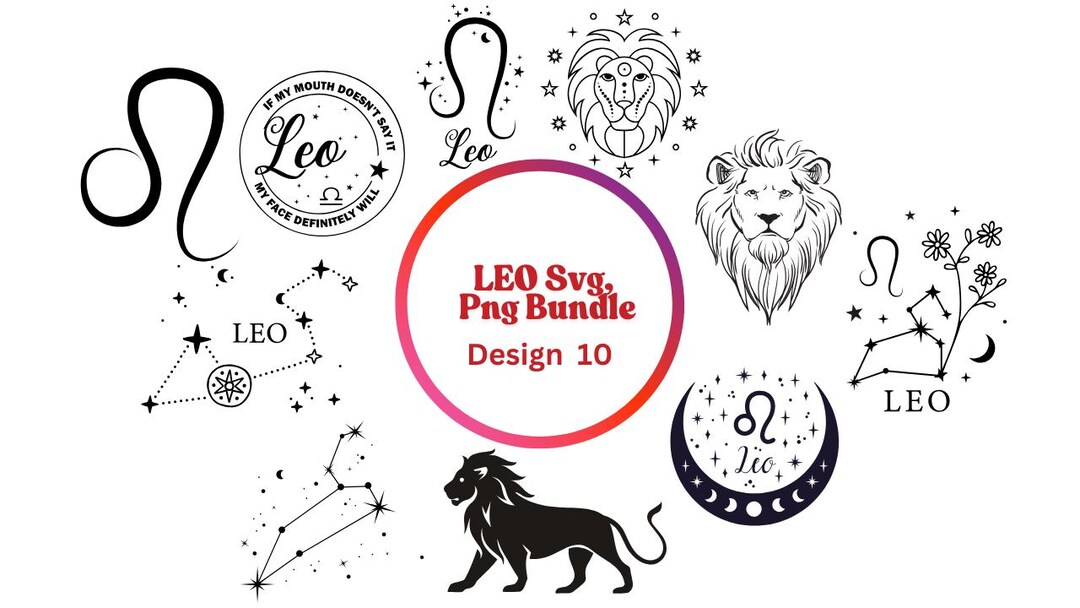 Leo SVG Zodiac Sign | Leo Astrology SVG Bundle | Leo Horoscope Cut ...