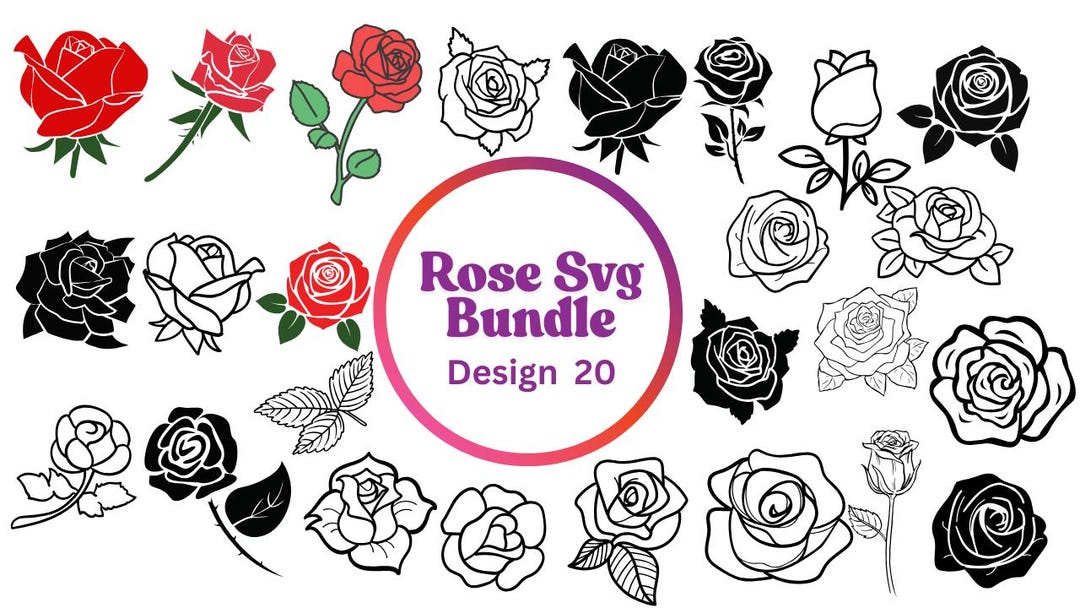 Vintage Rose SVG: Elegant Floral Clipart (digital Download) - Etsy