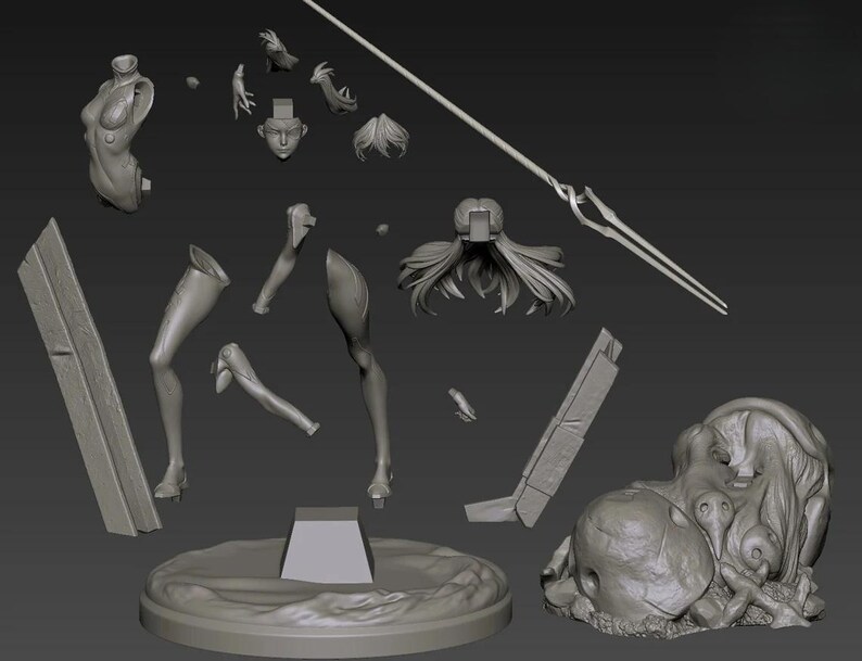 Asuka (neon Evangelion) - STL Model for Resin Printer Figure 3D ...