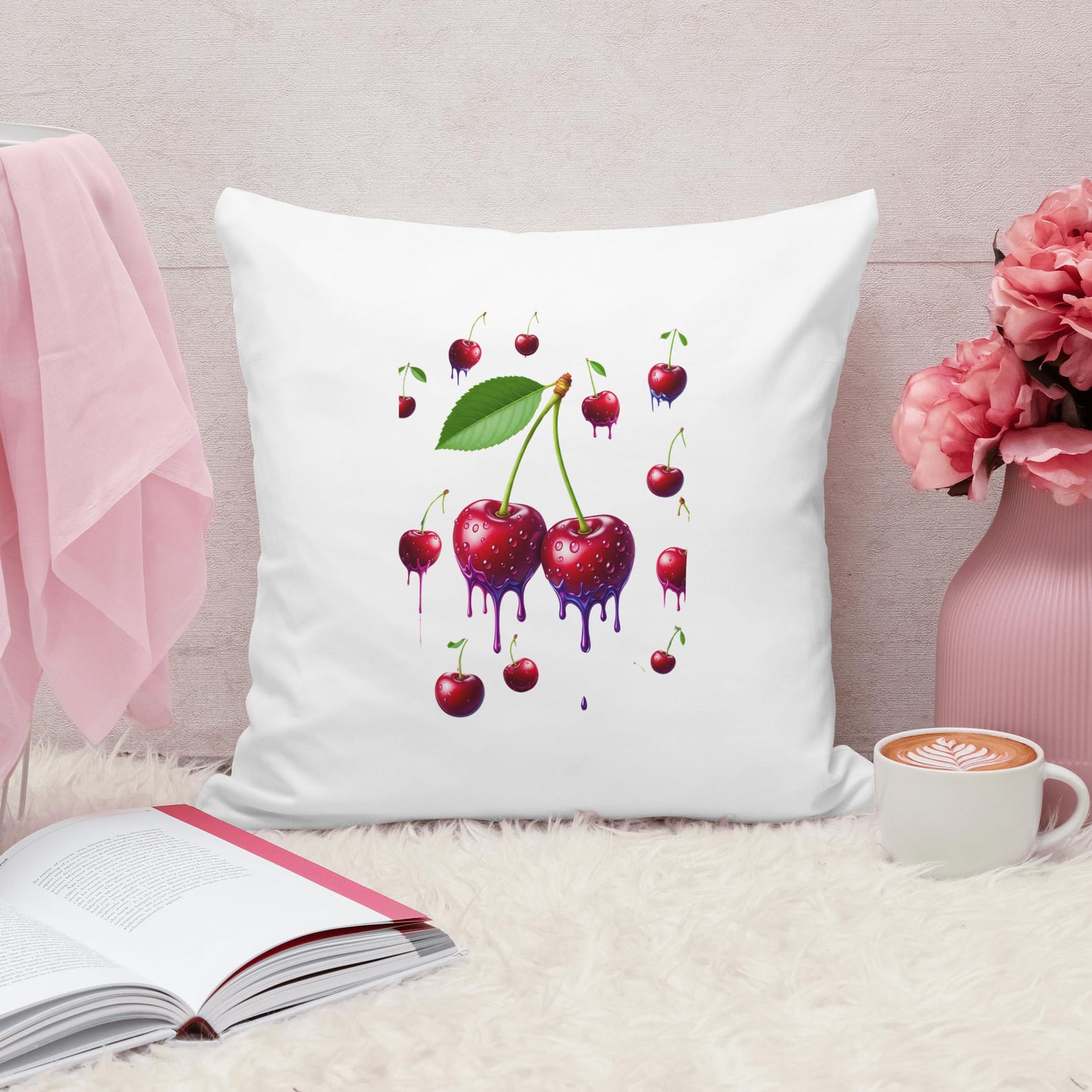 Dripping Cherries Digital Wall Art | Fruit Space Theme | Digital ...