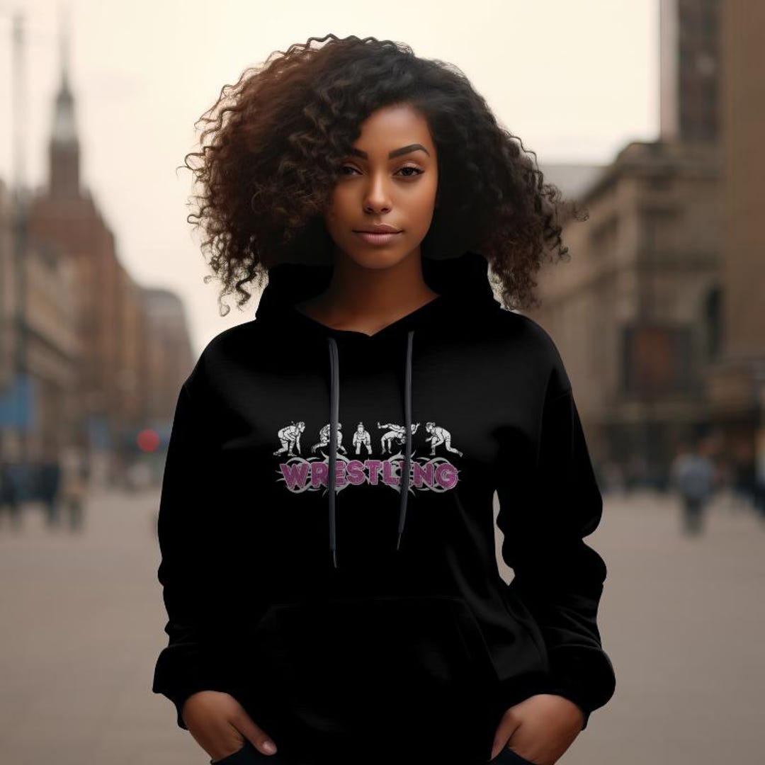 Girls Wrestling Hoodie - Motivational "wrestling" Graphic With Moves ...