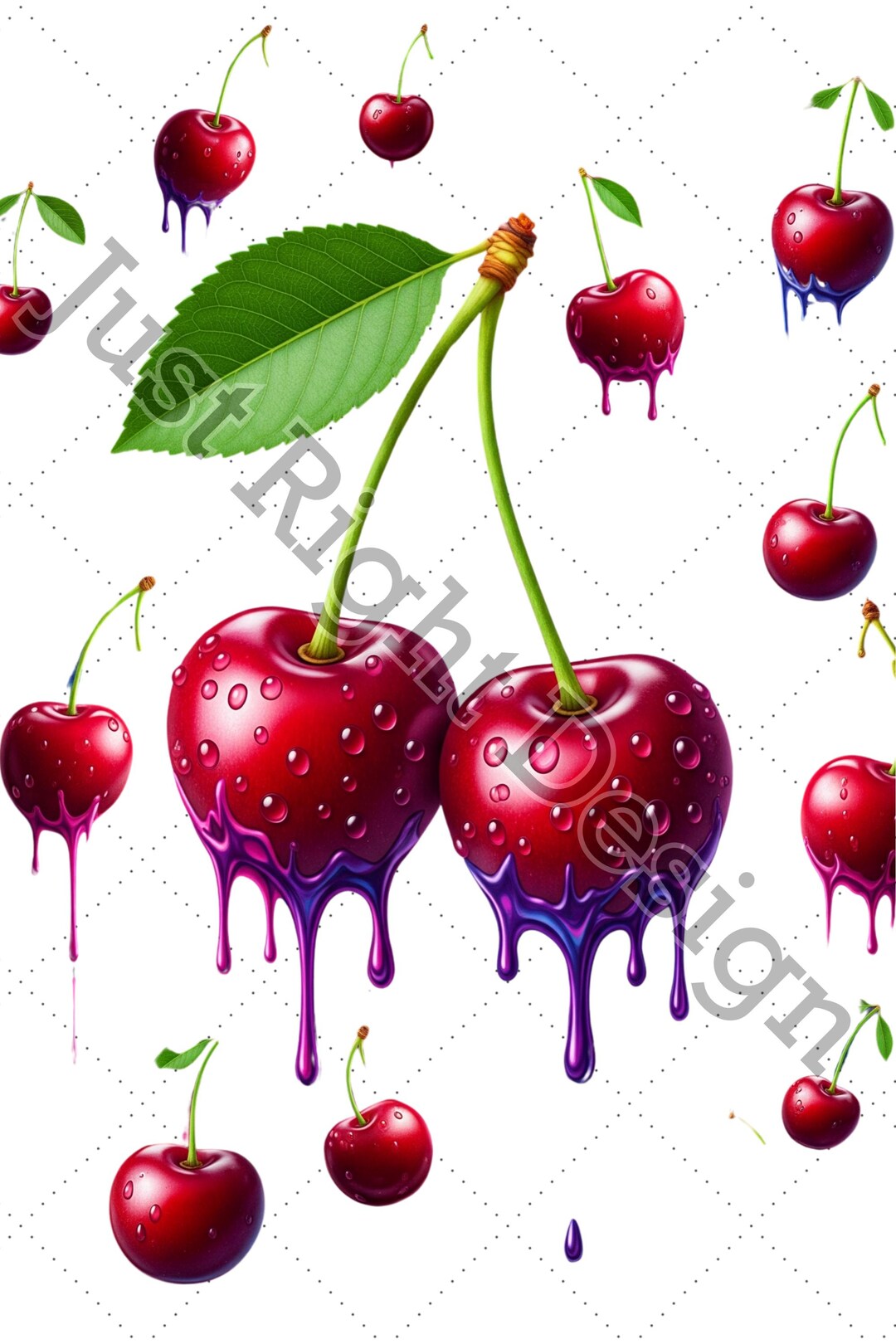 Dripping Cherries Digital Wall Art | Fruit Space Theme | Digital ...