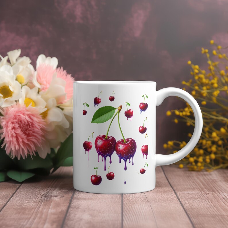 Dripping Cherries Digital Wall Art | Fruit Space Theme | Digital ...