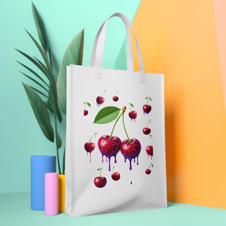 Dripping Cherries Digital Wall Art | Fruit Space Theme | Digital ...