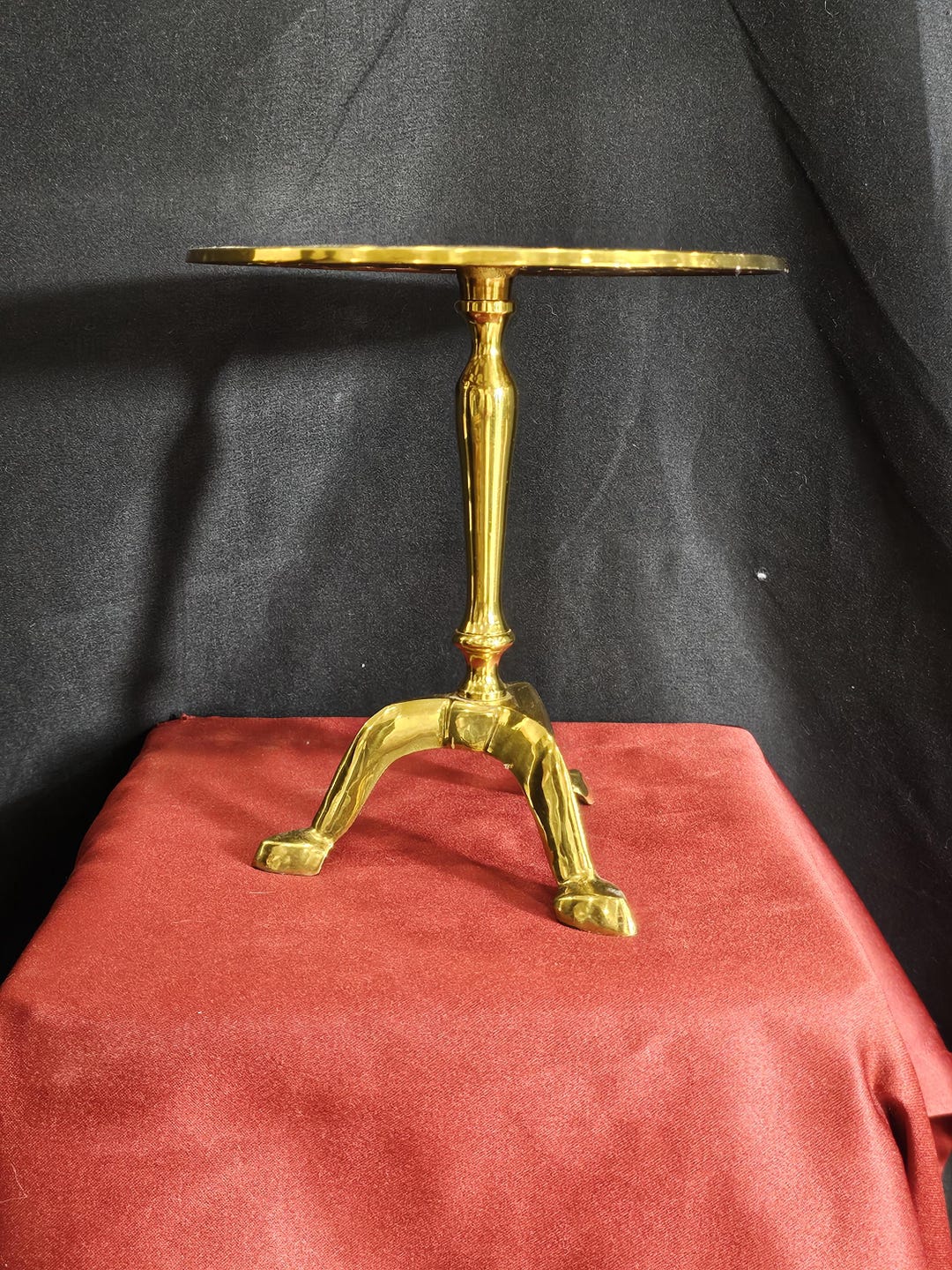 Vintage Solid Brass Trivet Stand – Raised Pedestal With Bird ...