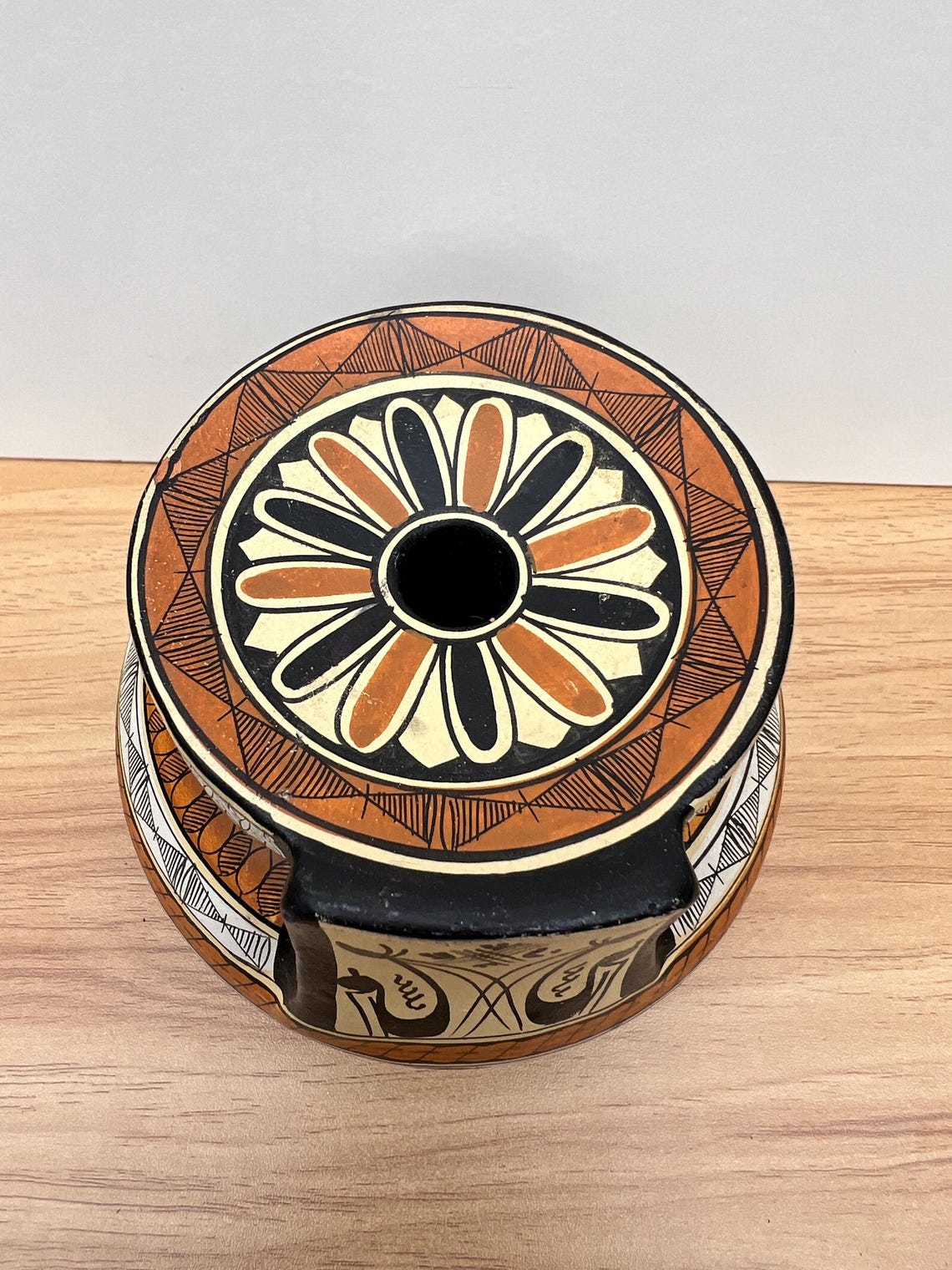 Hand-painted Greek Style Ceramic Pot: Geometric Floral Vase - Etsy