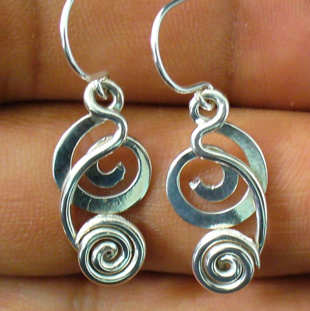 Unique Silver Earrings- Handmade Sterling Silver Dangle Earrings Unique ...