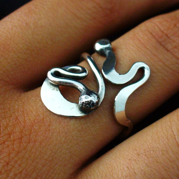 Oxidized Ring Sterling Silver Adjustable Rustic Twisted Wire | Etsy