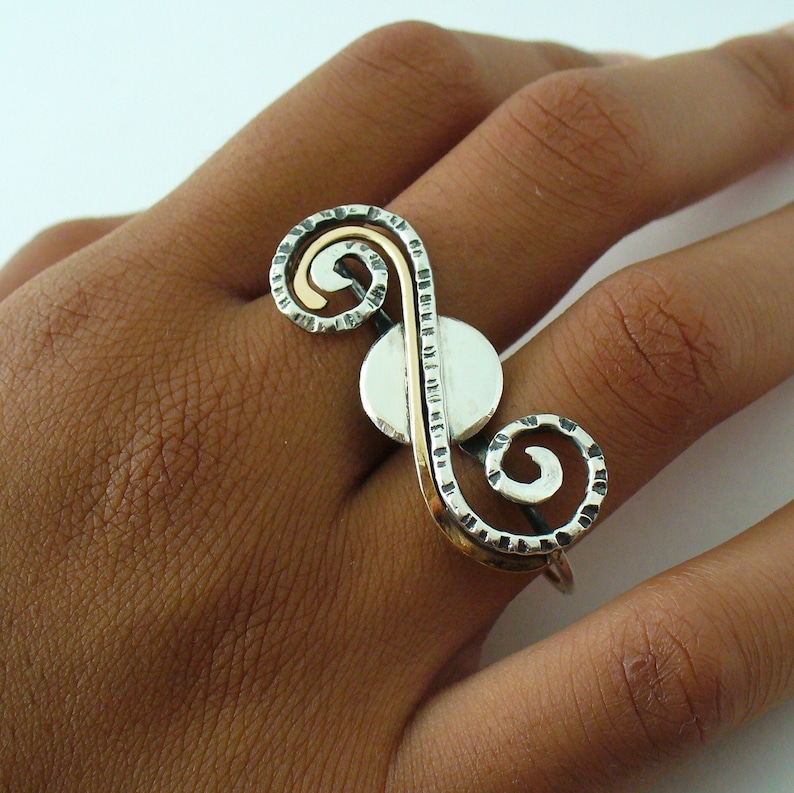 Sterling/Gold Two Finger Ring for Women Double Finger Ring 2 | Etsy