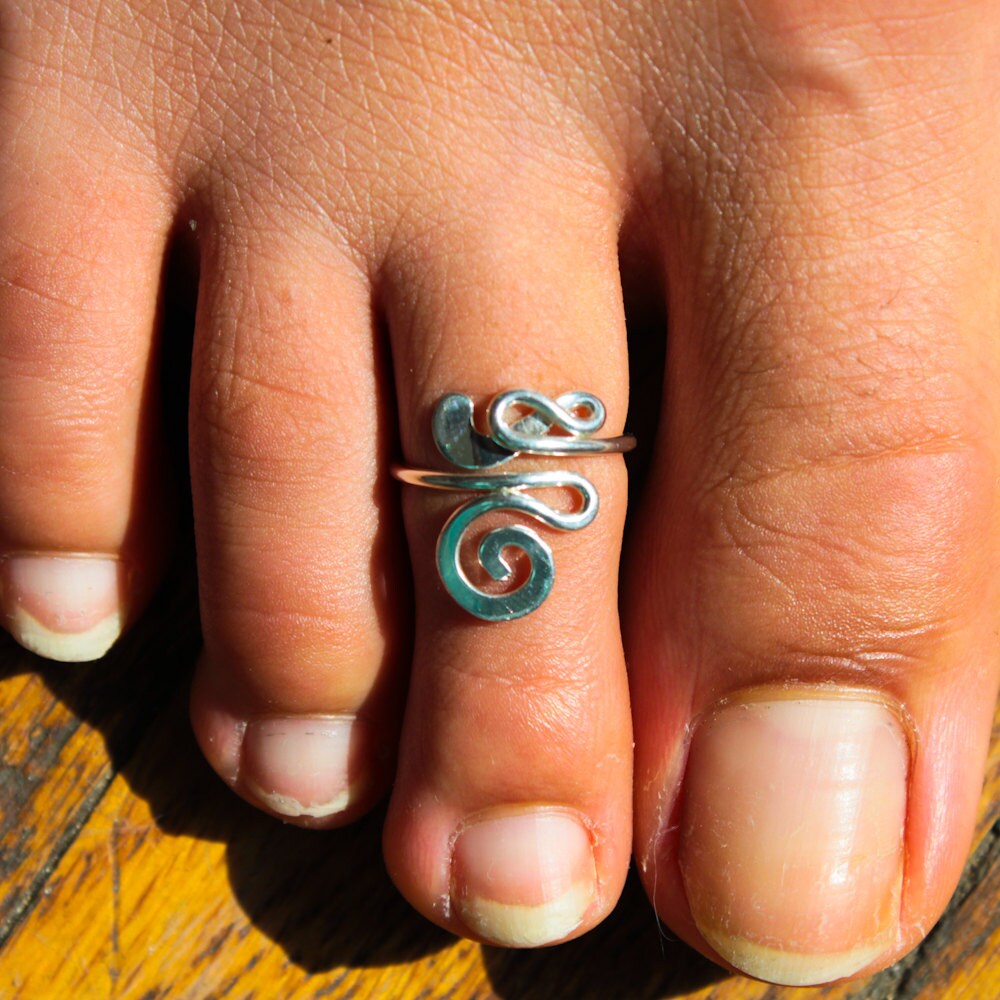 Toe Ring Sterling Silver Adjustable Silver Toe Ring Handmade - Etsy