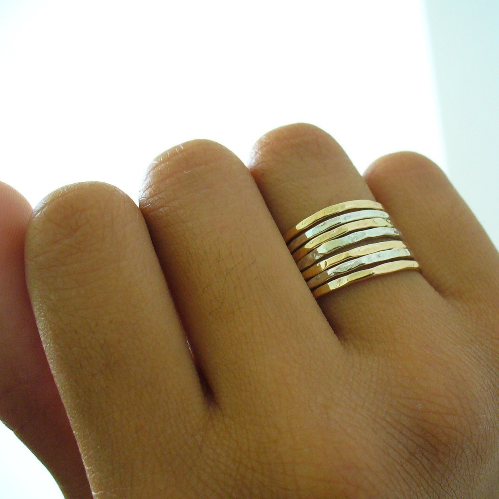 Gold and Silver Ring Set Mixed Metal Rings Gold and Silver - Etsy