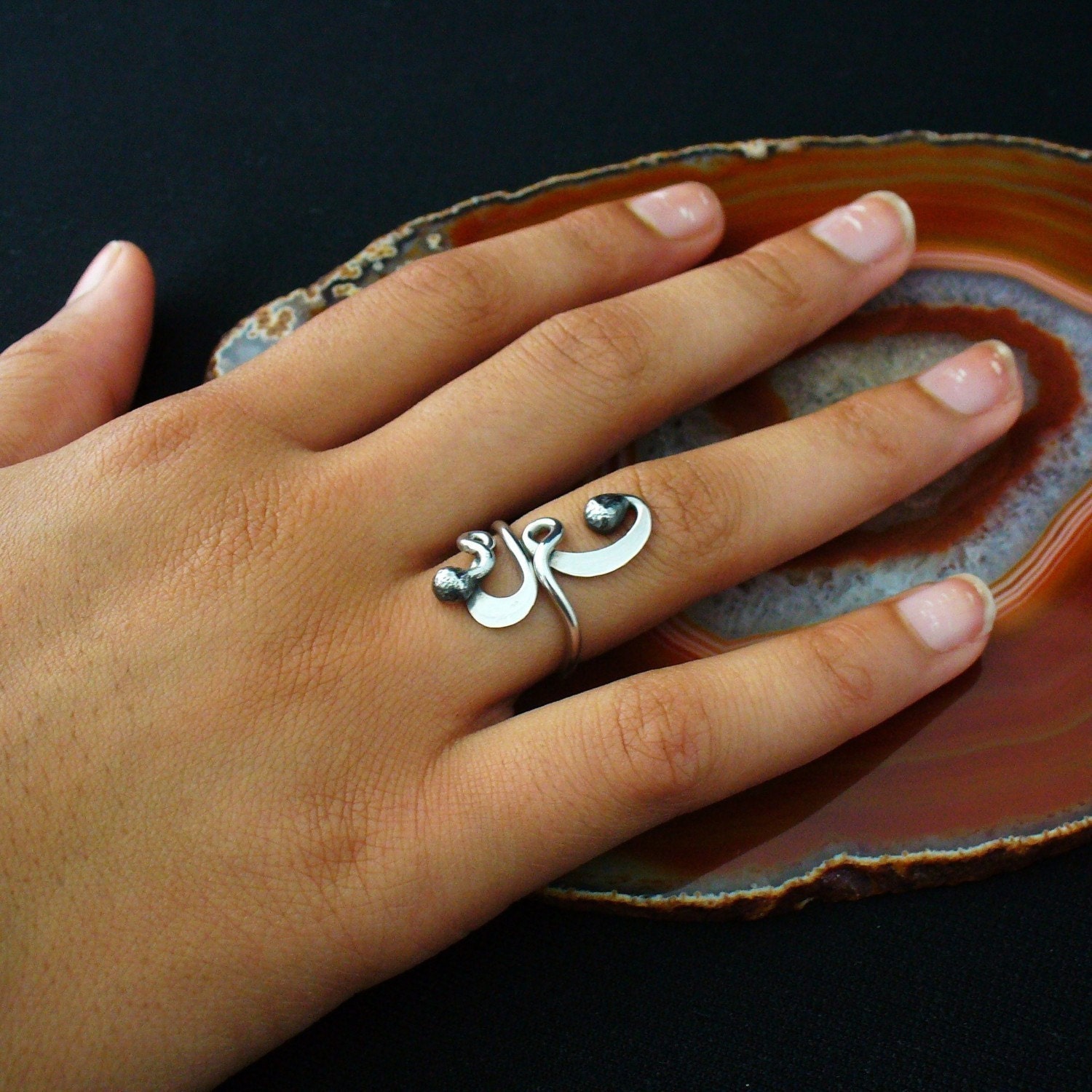 Oxidized Ring Sterling Silver Adjustable Rustic Twisted Wire - Etsy